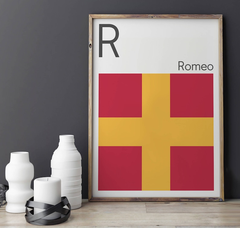 Letter R // International Maritime Signal Flags // Navy Flag | Etsy