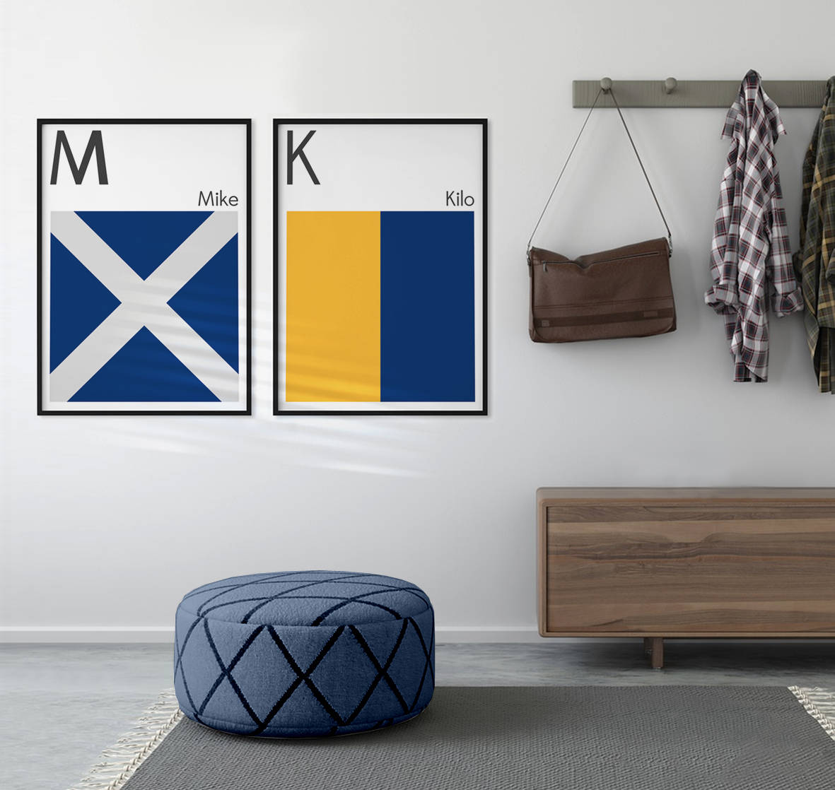 Letter M // International Maritime Signal Flags // Navy Flag | Etsy