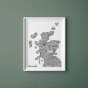 Personalised Scotland Map Print // Custom Colours // New House Gift ...