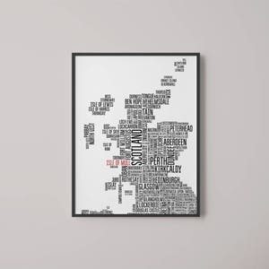 Personalised Scotland Map Print // Custom Colours // New House Gift ...
