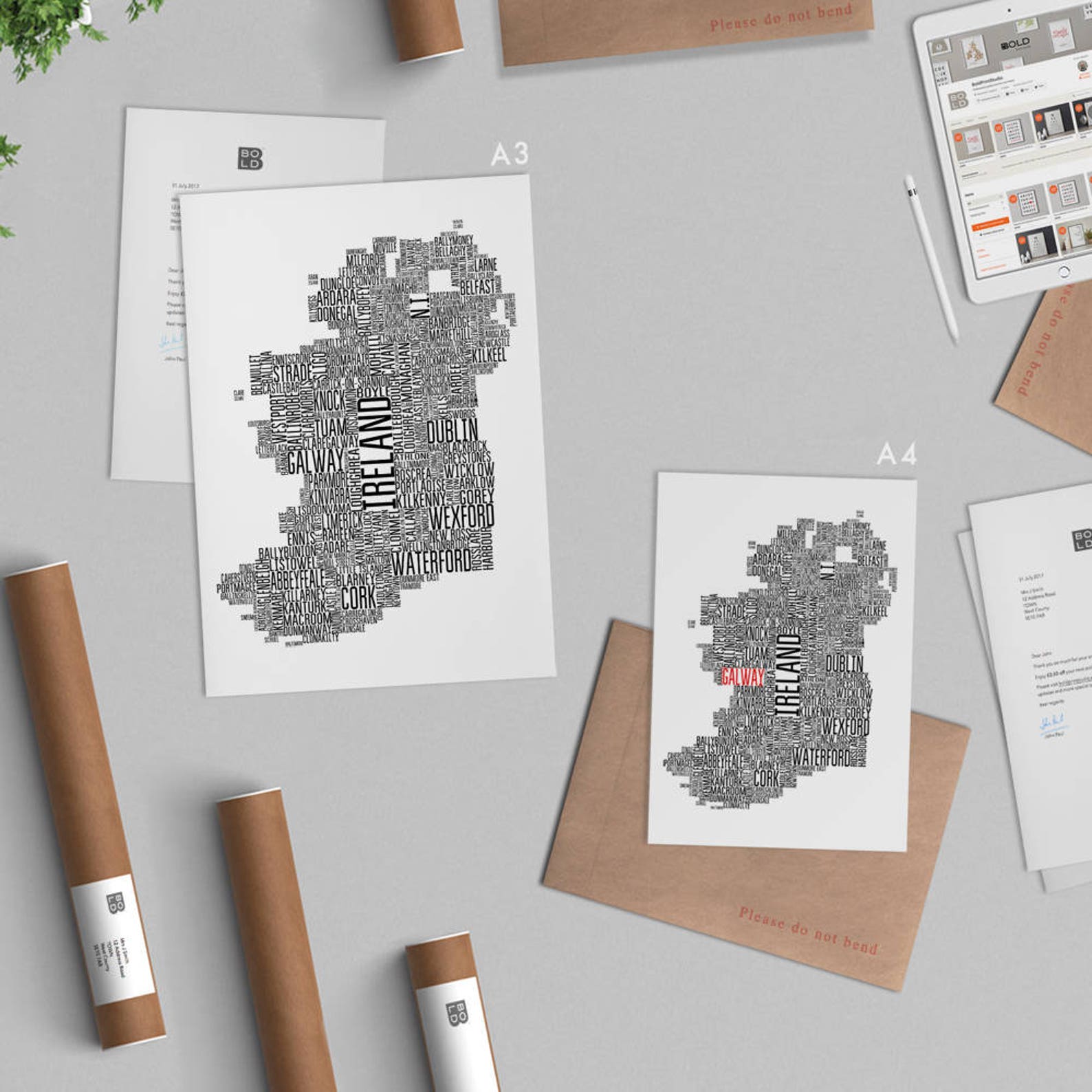 Personalised Ireland Map Print // Christmas Gift // New House Gift ...