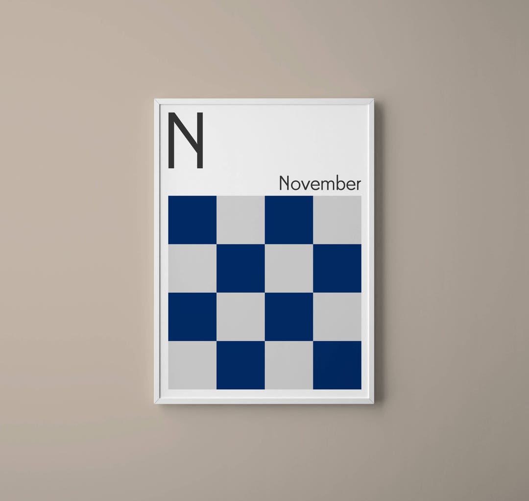 Letter N // International Maritime Signal Flags // Navy Flag Letter ...