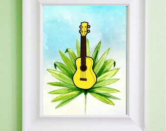 Sunflower Ukulele Wall Art Printable Digital Instant Download | Etsy