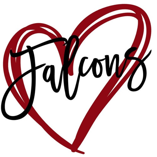 Falcons Heart SVG - Etsy