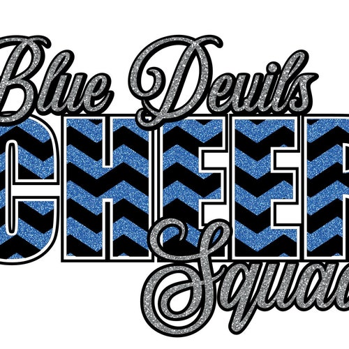 Blue Devils Cheer Squad Chevron Glitter SVG - Etsy