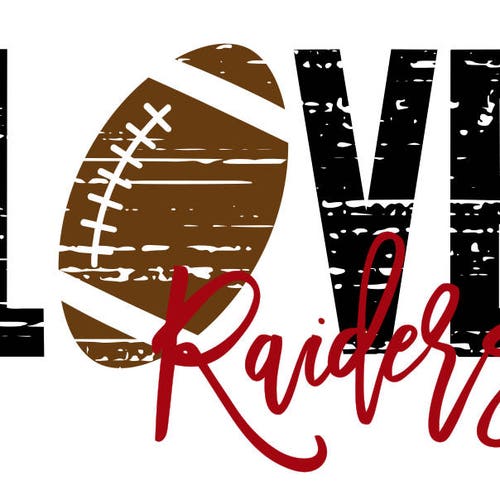 Love Raiders Distressed Football SVG | Etsy