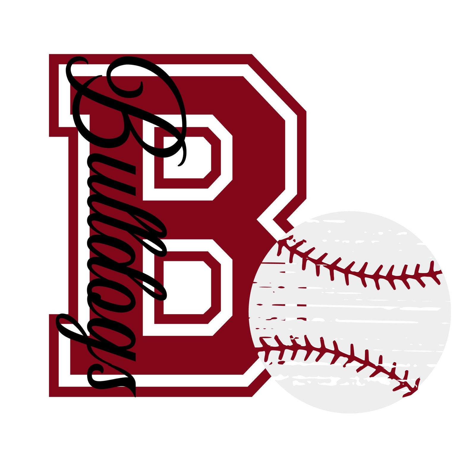 Bulldogs Distressed Baseball SVG - Etsy