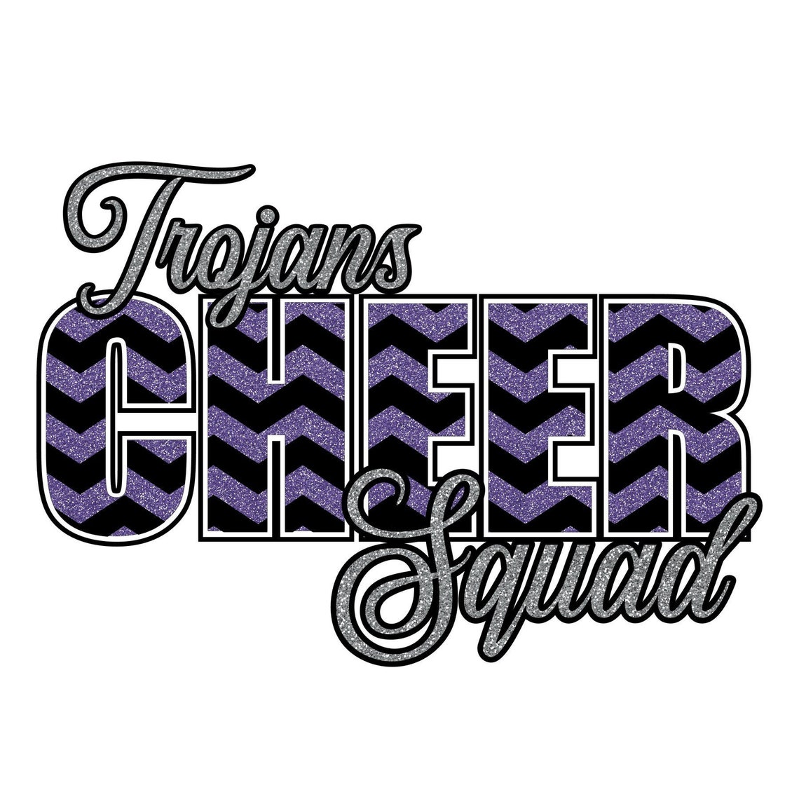 Trojans Cheer Squad Chevron Glitter SVG - Etsy