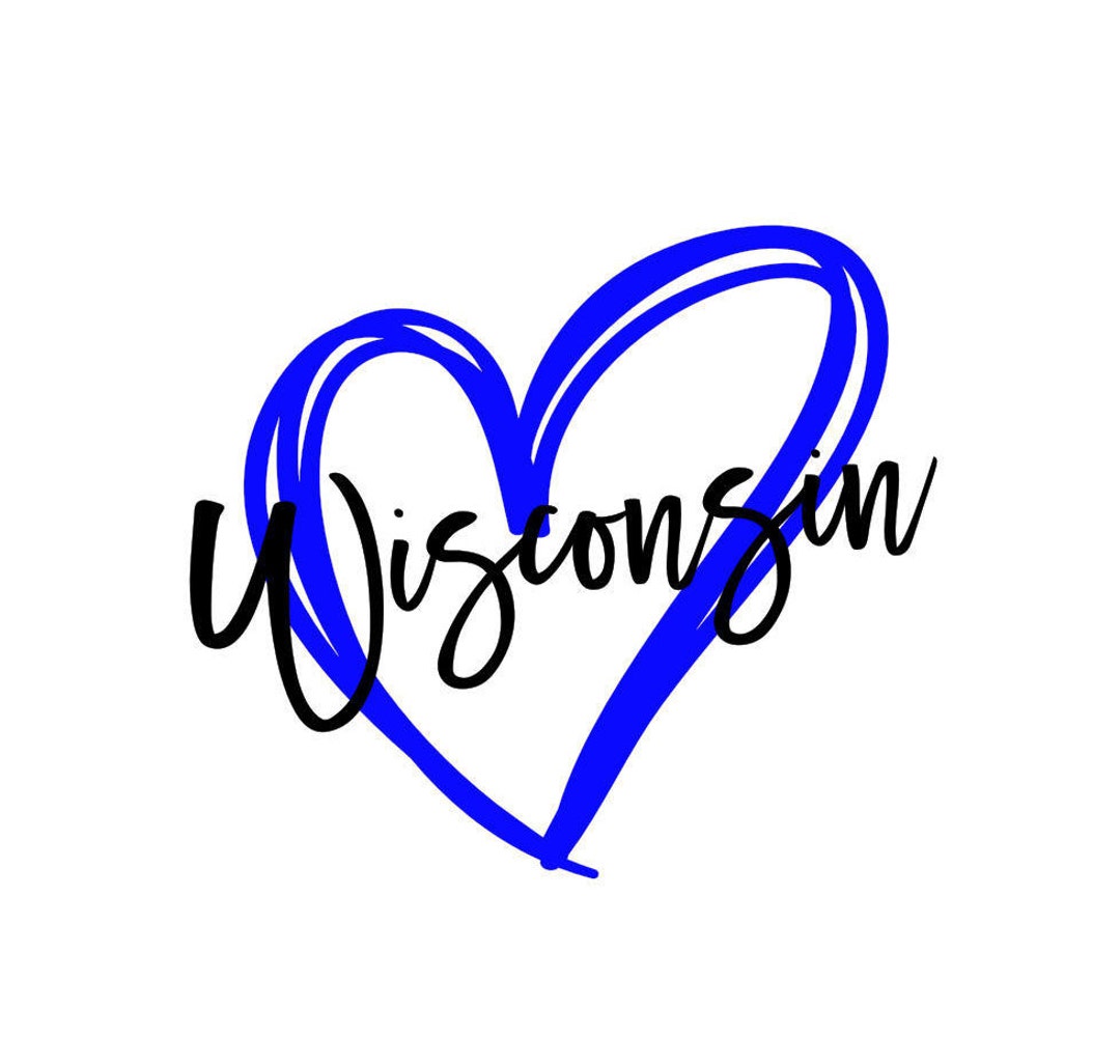 Wisconsin Heart State SVG - Etsy