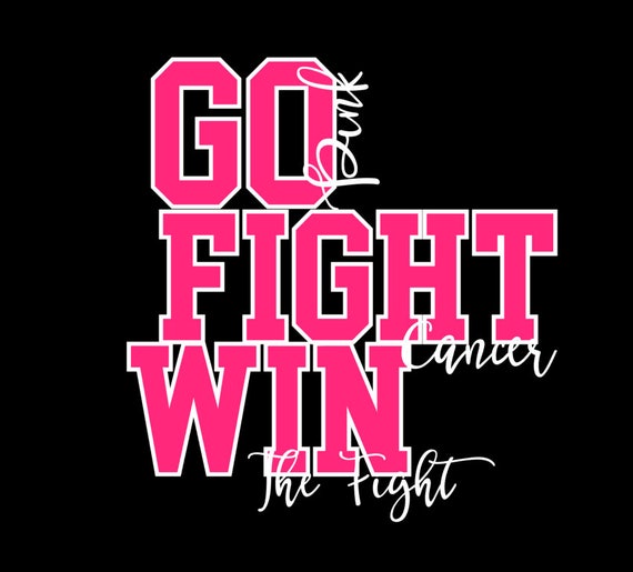 GO Fight WIN SVG Breast Cancer football awareness october | Etsy