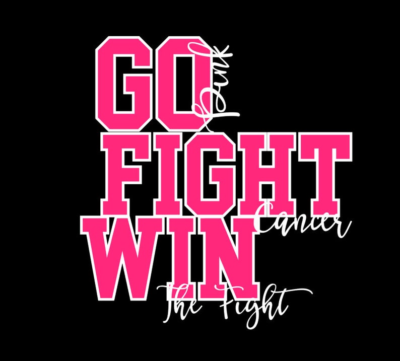 Go Fight WIN Breast Cancer Football Awareness October Pink Out Ribbon ...