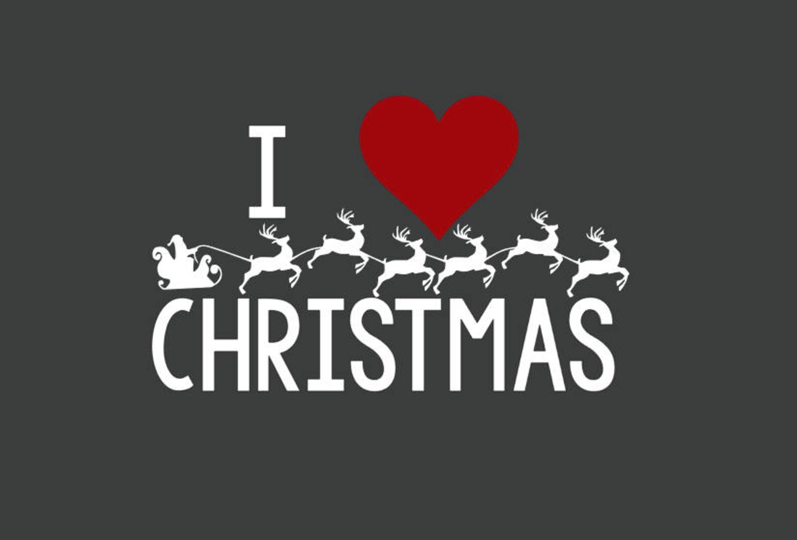 I Love Christmas Heart Santa Sleigh SVG - Etsy