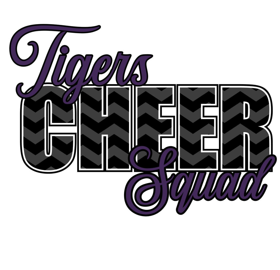 Tigers Cheer Squad Glitter Chevron SVG - Etsy