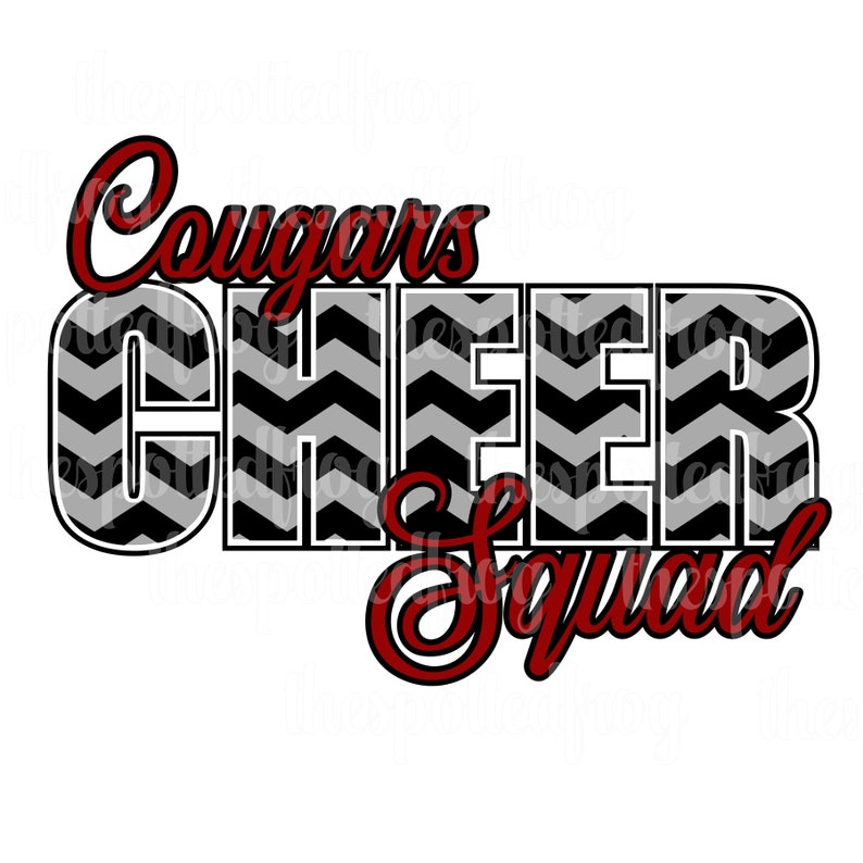 Cougars Cheer Squad Chevron Glitter SVG - Etsy