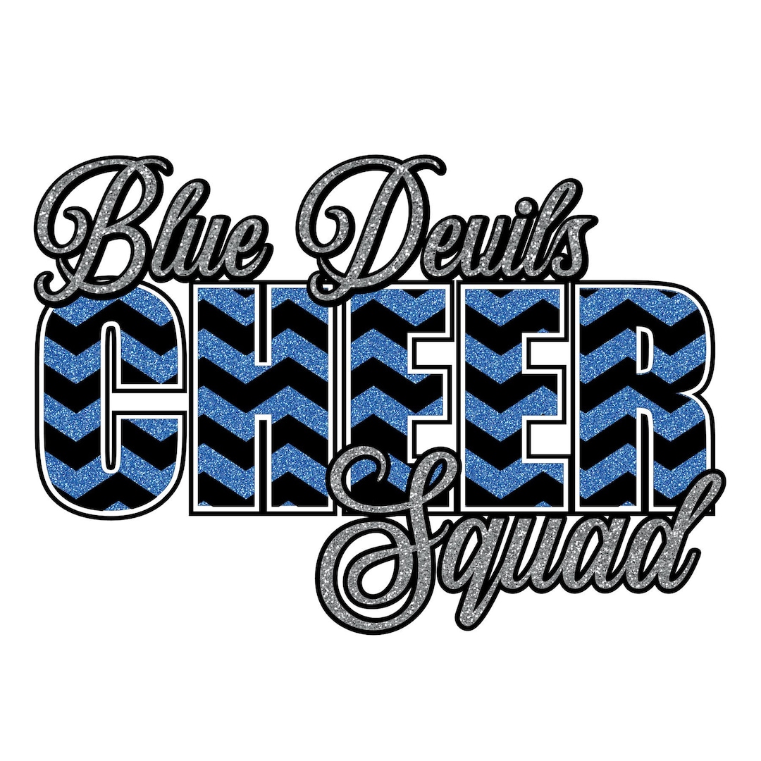 Blue Devils Cheer Squad Chevron Glitter SVG - Etsy