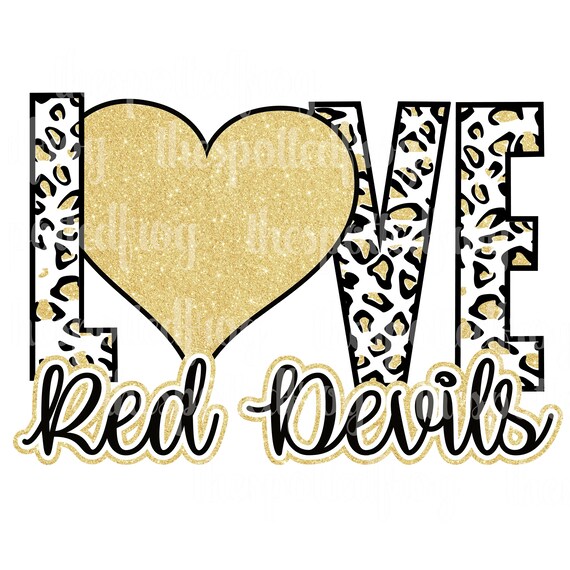 Love Red Devils Cheetah SVG/PNG | Etsy
