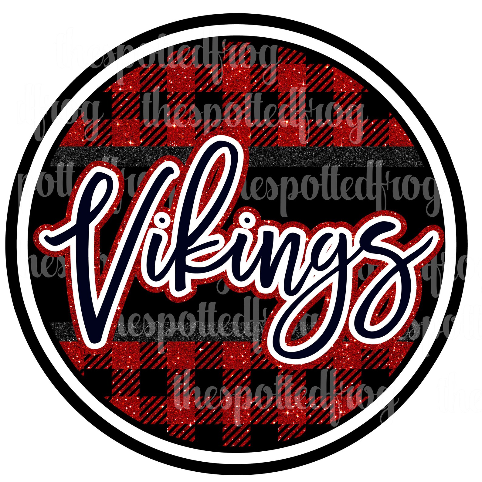Vikings Buffalo Plaid Circle PNG - Etsy