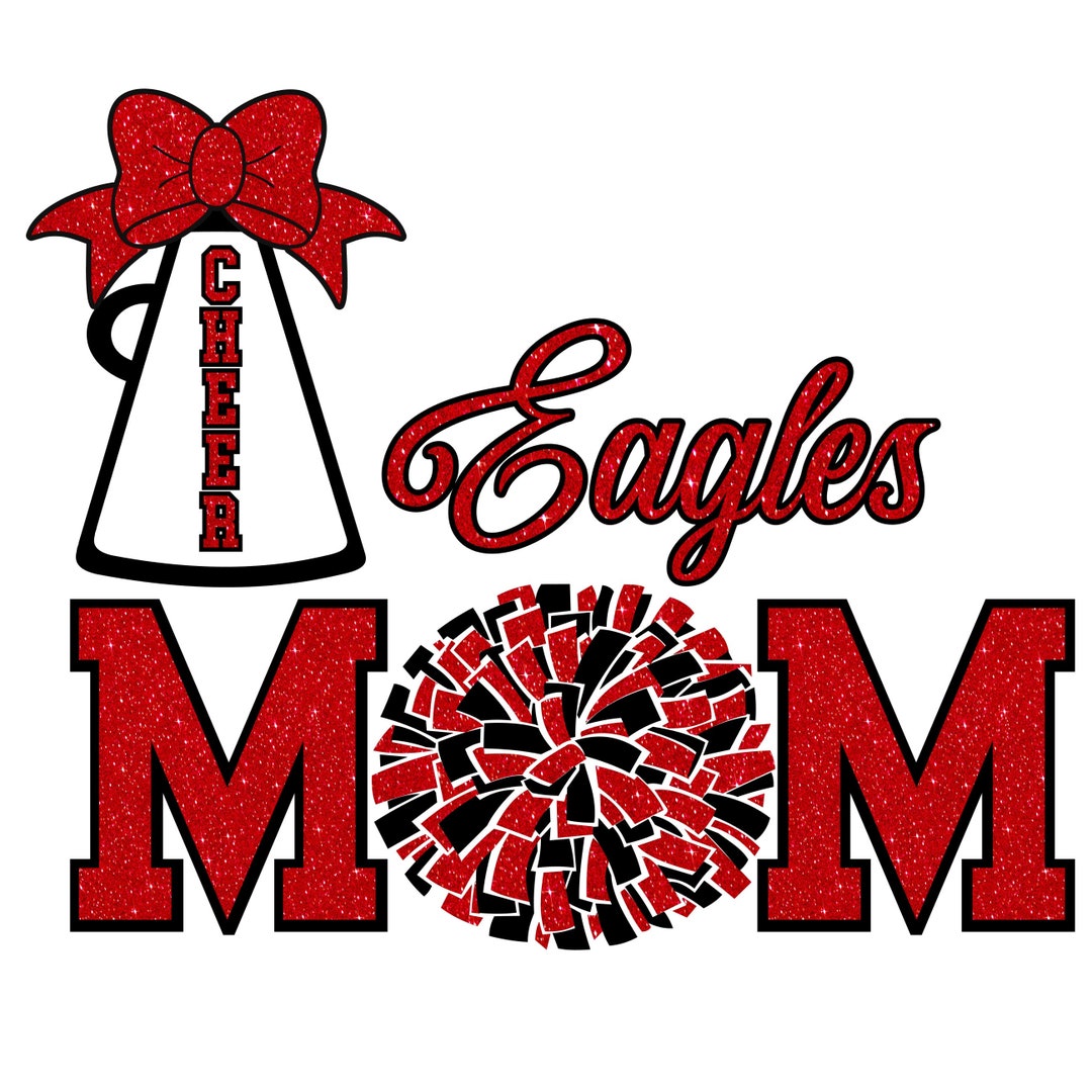 Eagles Cheer MOM Glitter and No Glitter SVG and PNG - Etsy