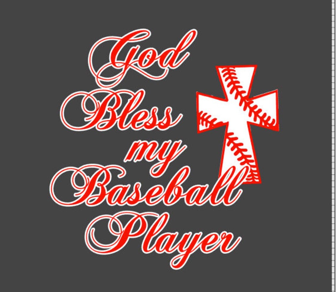 God Bless My Baseball Player Cross SVG - Etsy