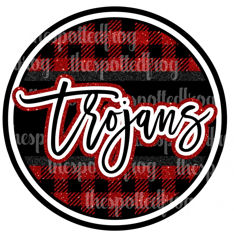 Trojans Buffalo Plaid Circle PNG - Etsy