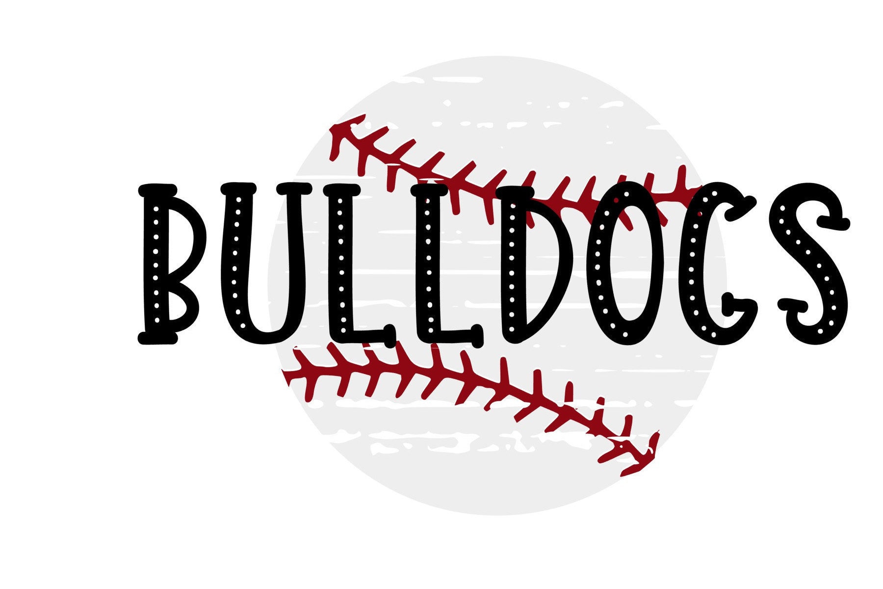 Bulldogs Distressed Baseball SVG - Etsy