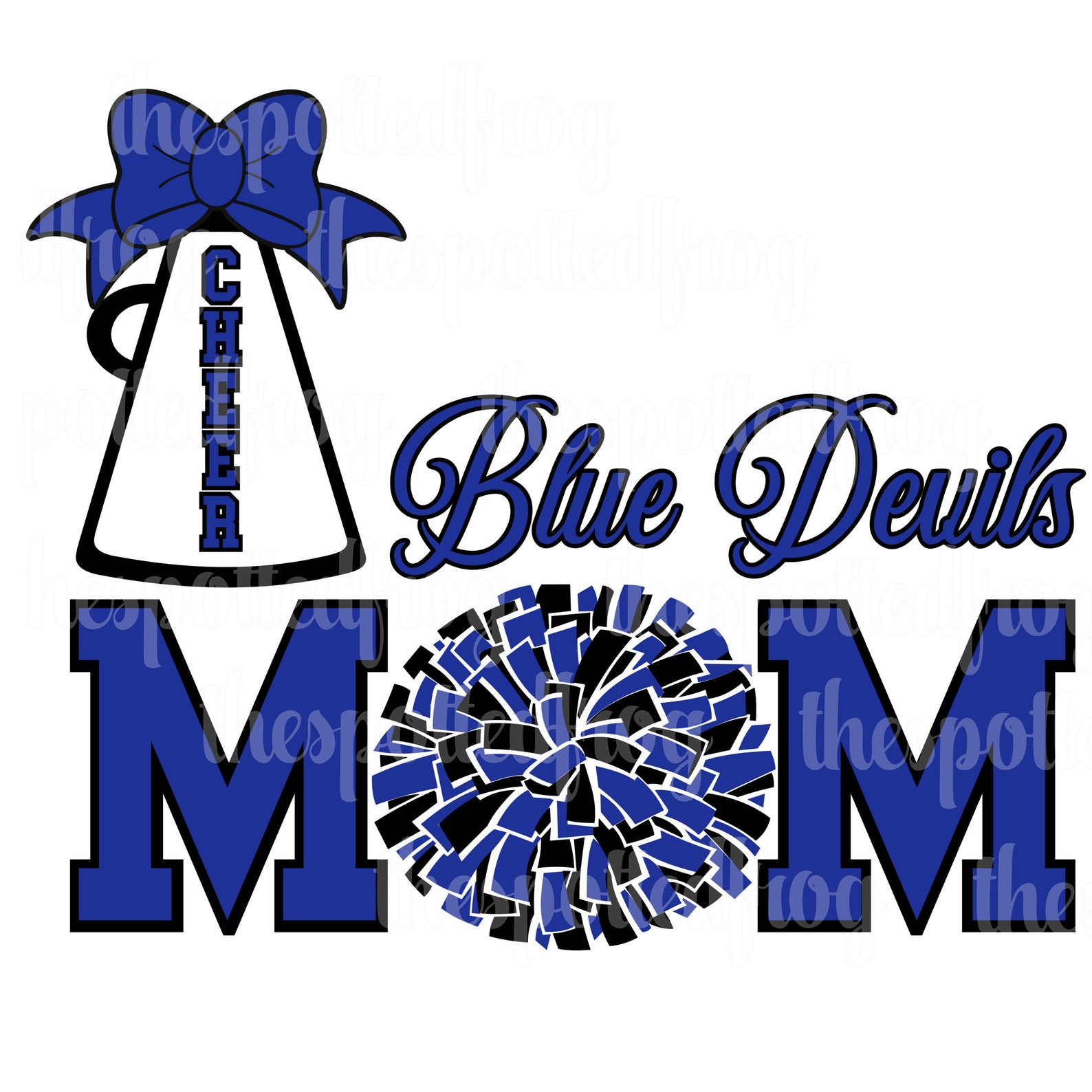 Blue Devils Cheer MOM Glitter and No Glitter SVG and PNG - Etsy