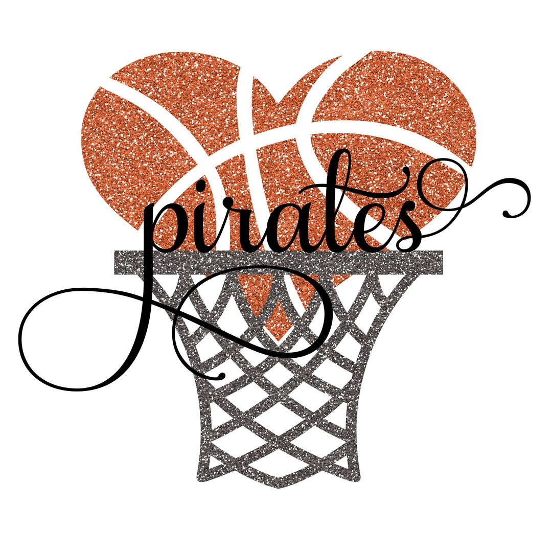 Pirates Basketball Heart With and Without Glitter SVG/PNG - Etsy