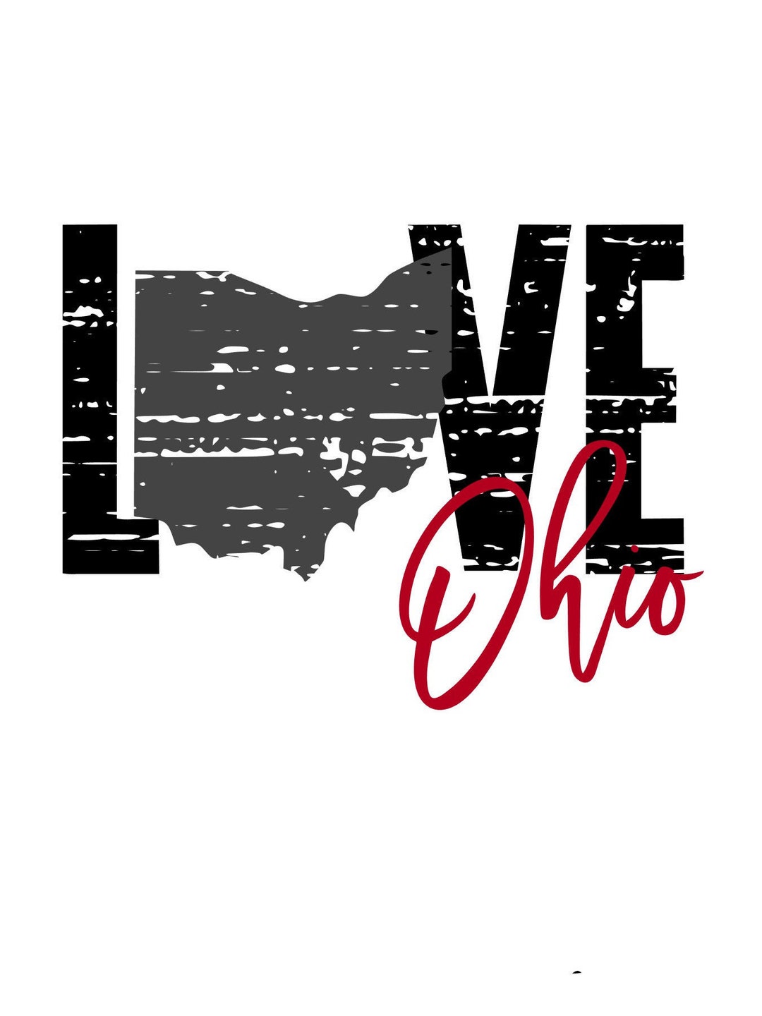 Love Distressed Ohio SVG - Etsy