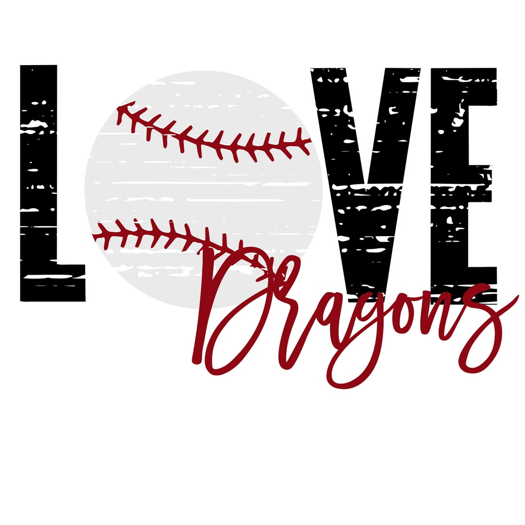 Dragons Love Baseball Distressed SVG/PNG - Etsy
