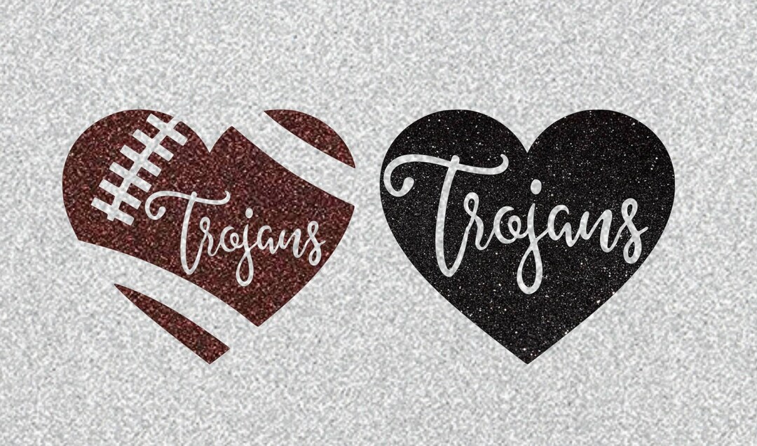 Trojans Football Hearts SVG - Etsy
