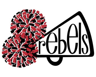 Cheerleader Svg, Cheerleading Svg, Rebel, Rebels, Cheer, Cheerleader ...