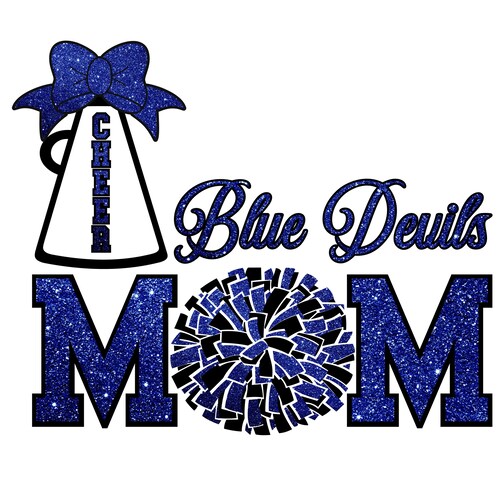 Blue Devils Cheer MOM Glitter and No Glitter SVG and PNG | Etsy