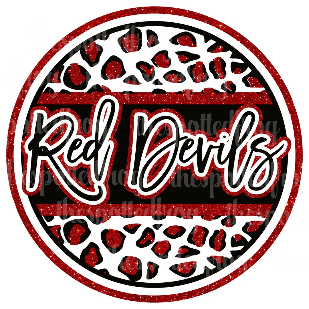 Red Devils Glitter Cheetah Circle PNG - Etsy