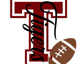 Tiger Football SVG Football Download Files DXF, EPS, Silhouette Studio ...