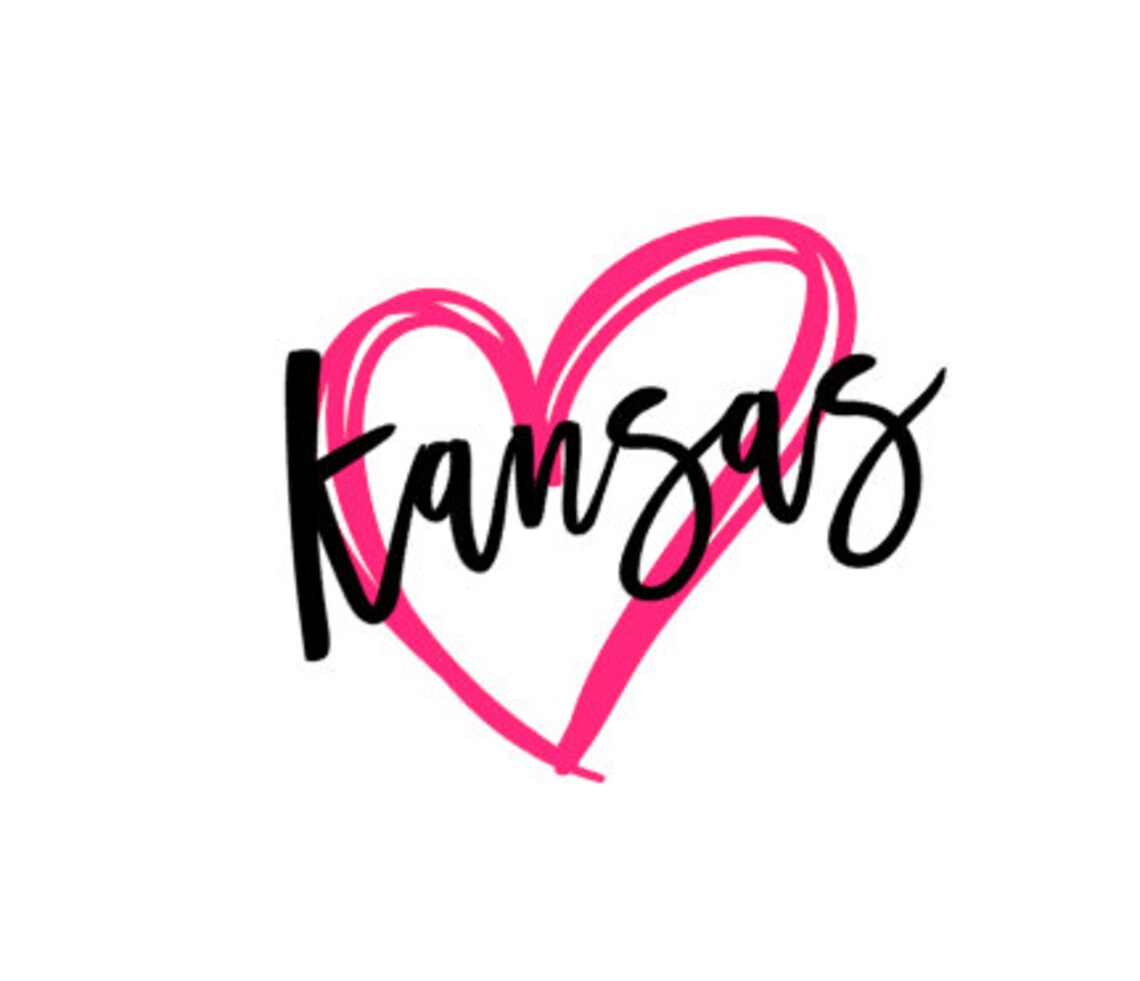 Kansas Heart SVG | Etsy