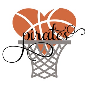 Pirates Basketball Heart With and Without Glitter SVG/PNG - Etsy