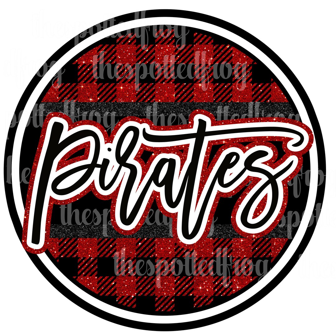 Pirates Buffalo Plaid Circle PNG - Etsy