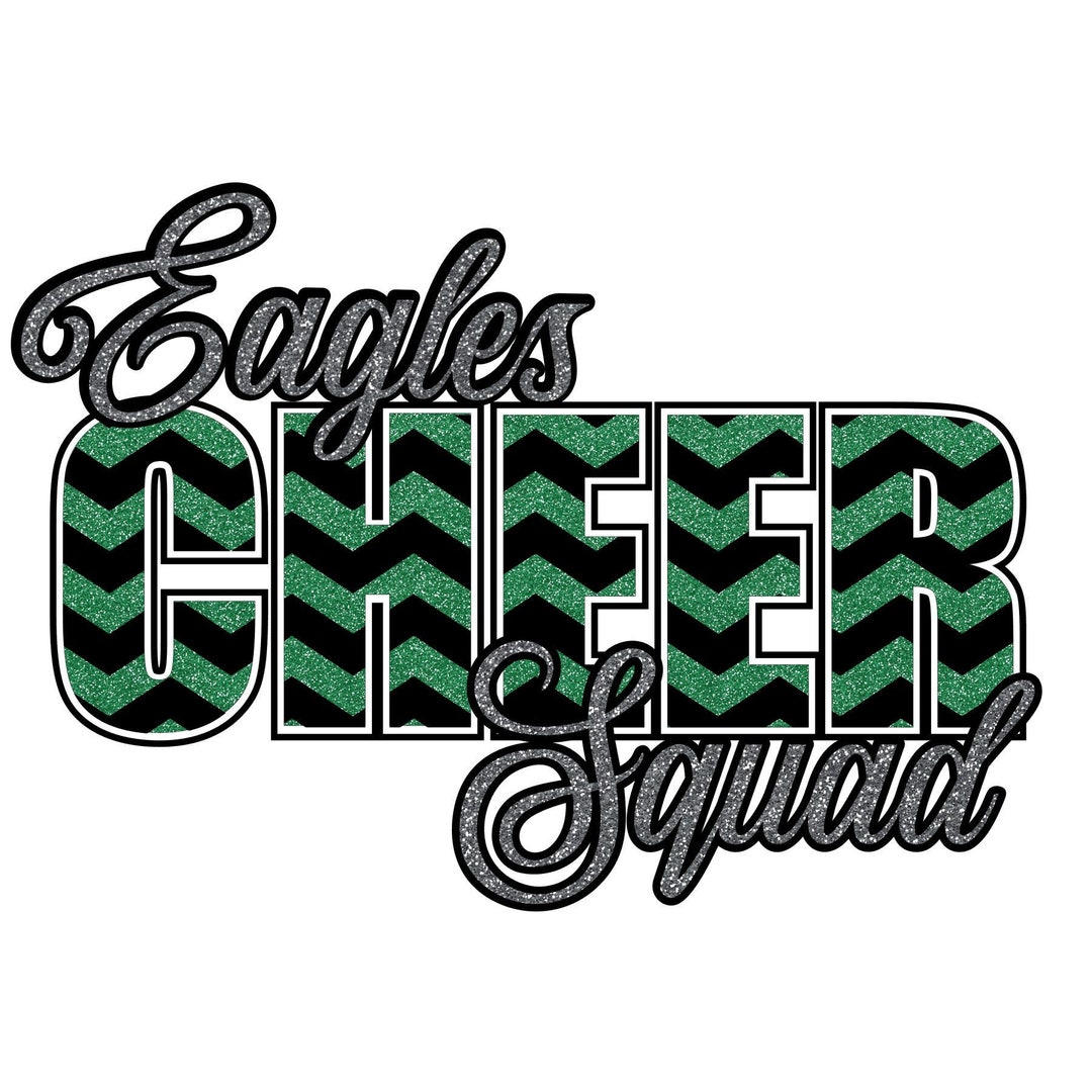 Eagles Cheer Squad Chevron Glitter SVG - Etsy