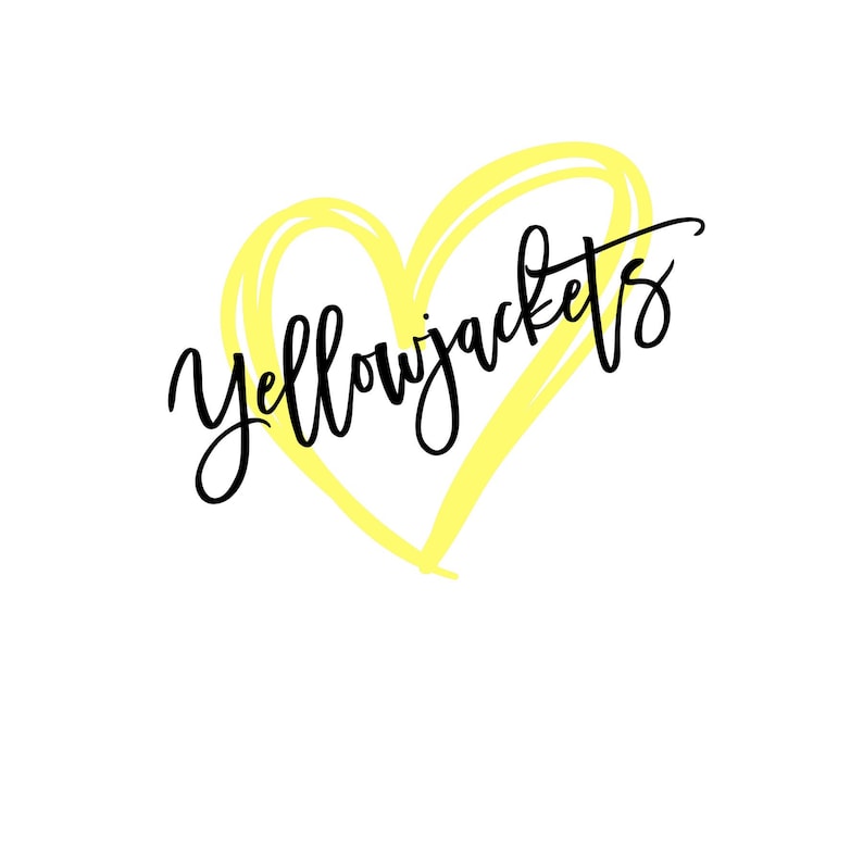 Yellowjackets Heart SVG - Etsy