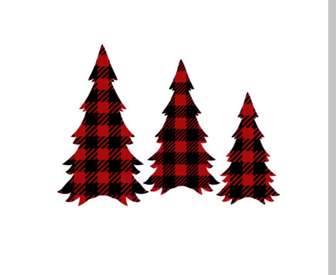 Buffalo Plaid Christmas Trees SVG - Etsy