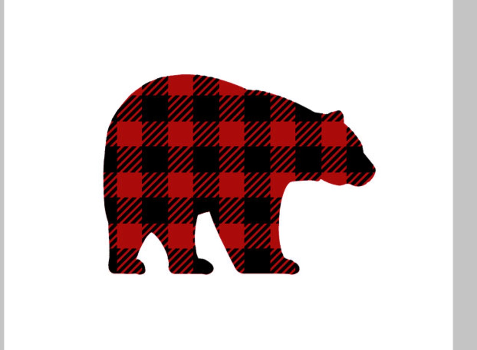 Buffalo Plaid Christmas Bear SVG - Etsy