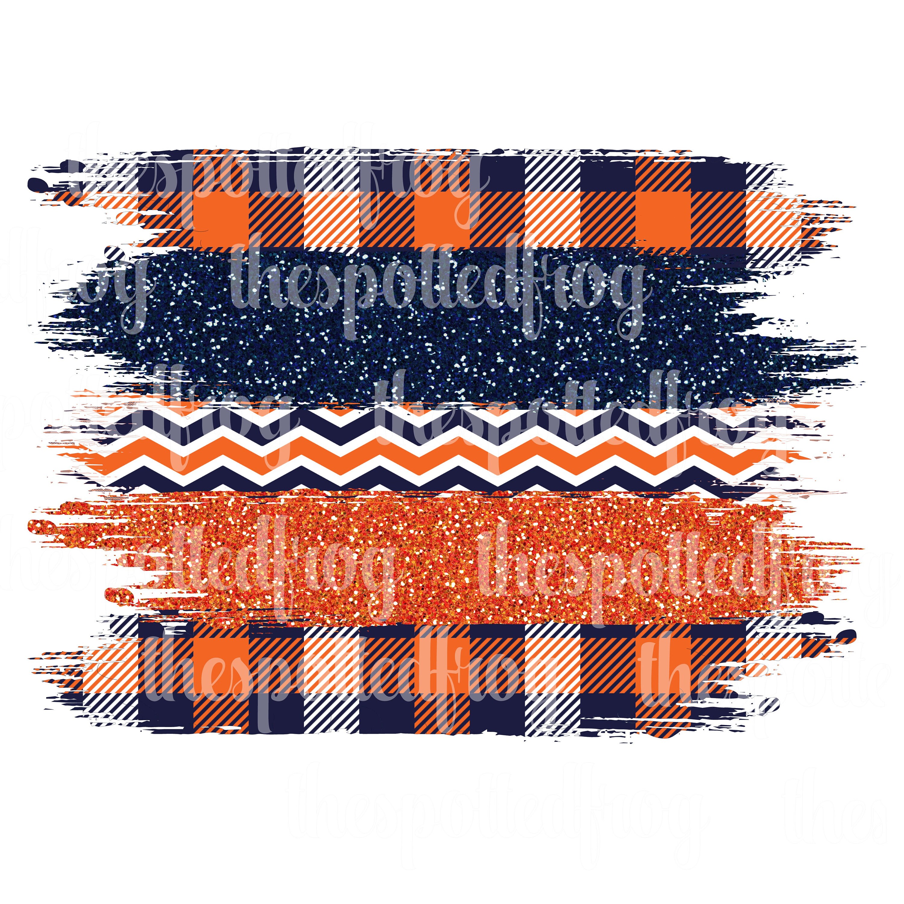 Chevron Navy Orange Plus