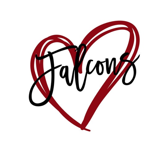 Falcons Heart SVG - Etsy