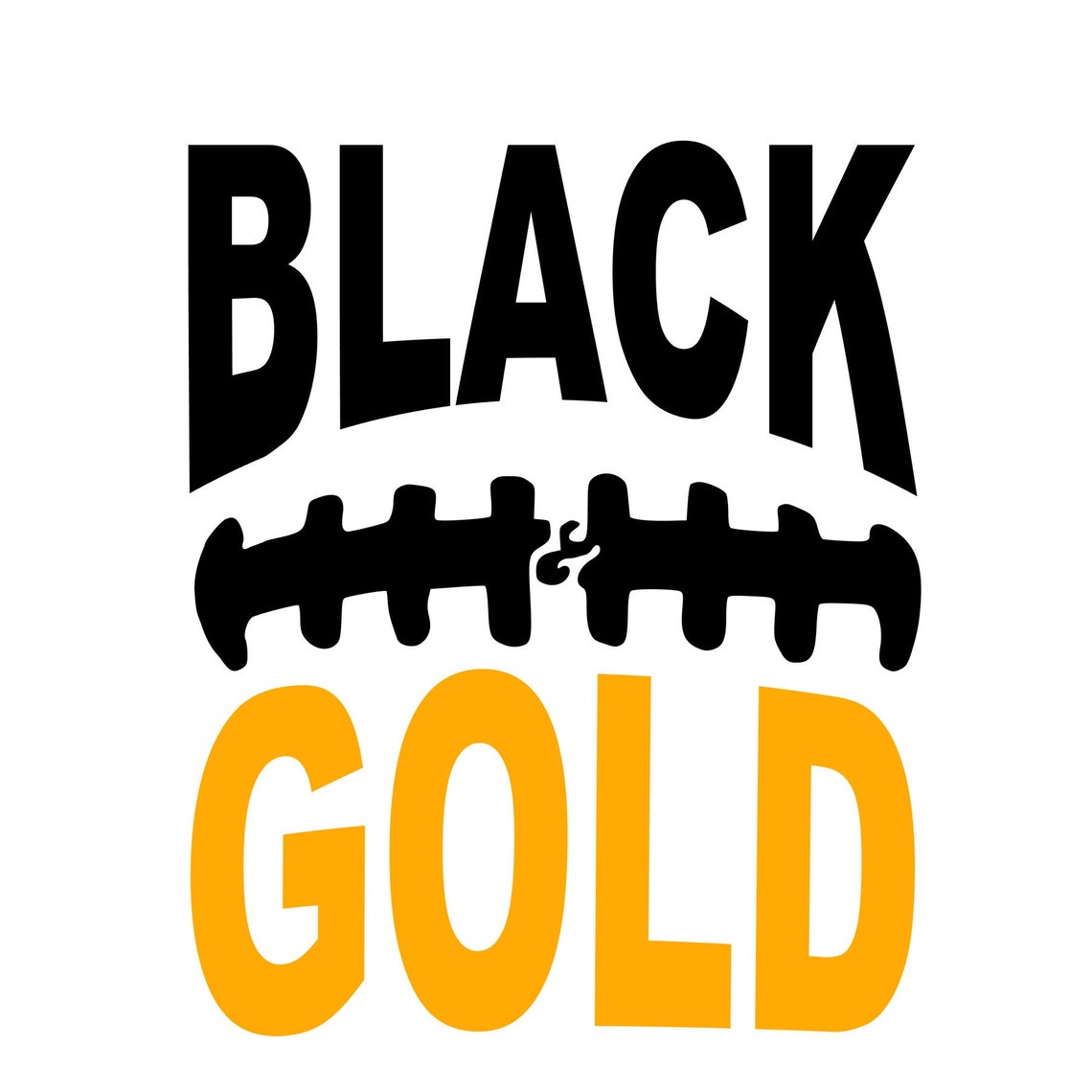 Black and Gold Football SVG - Etsy