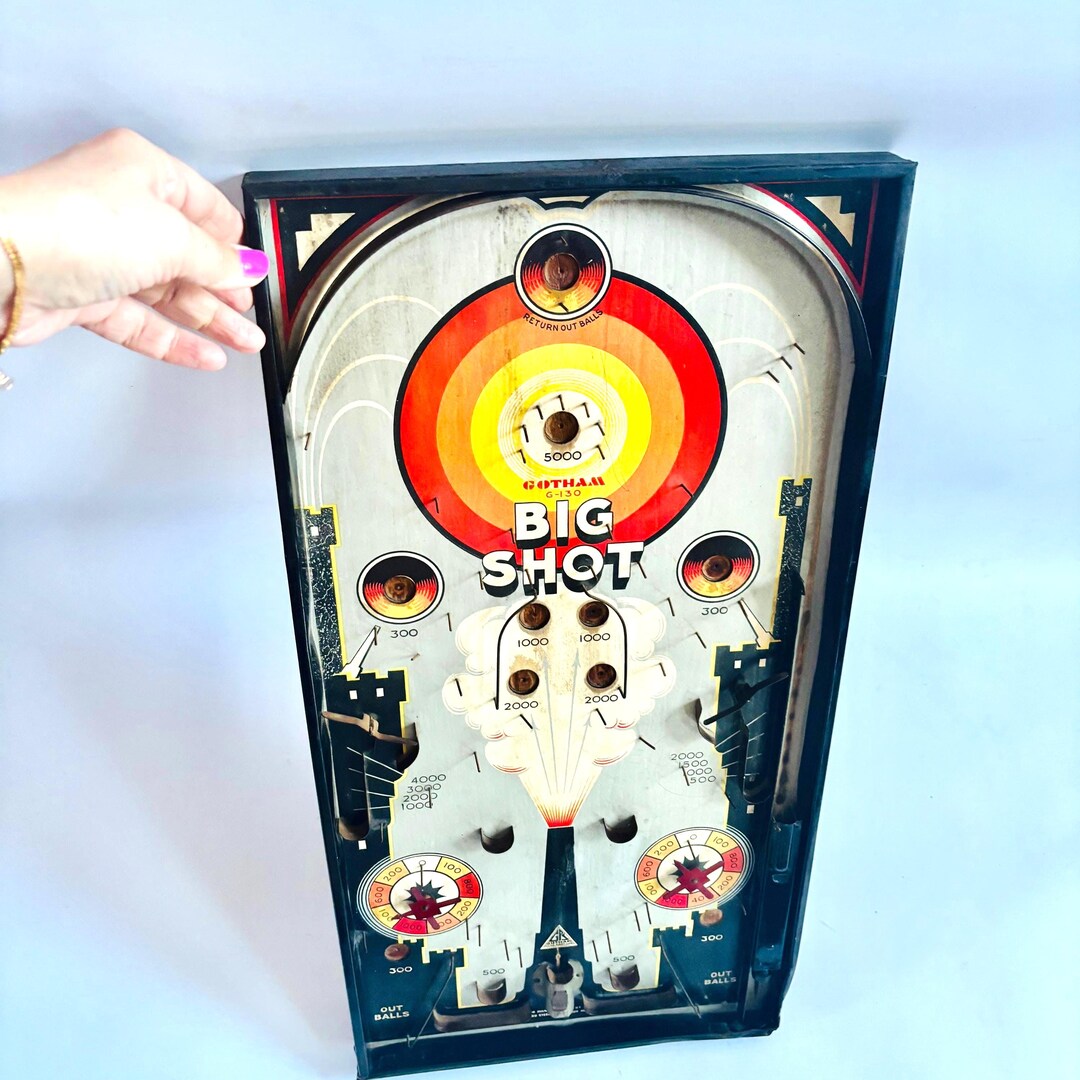 Vintage 1950s Gotham Big Shot Bagatelle Game – Collectible Pinball Toy ...