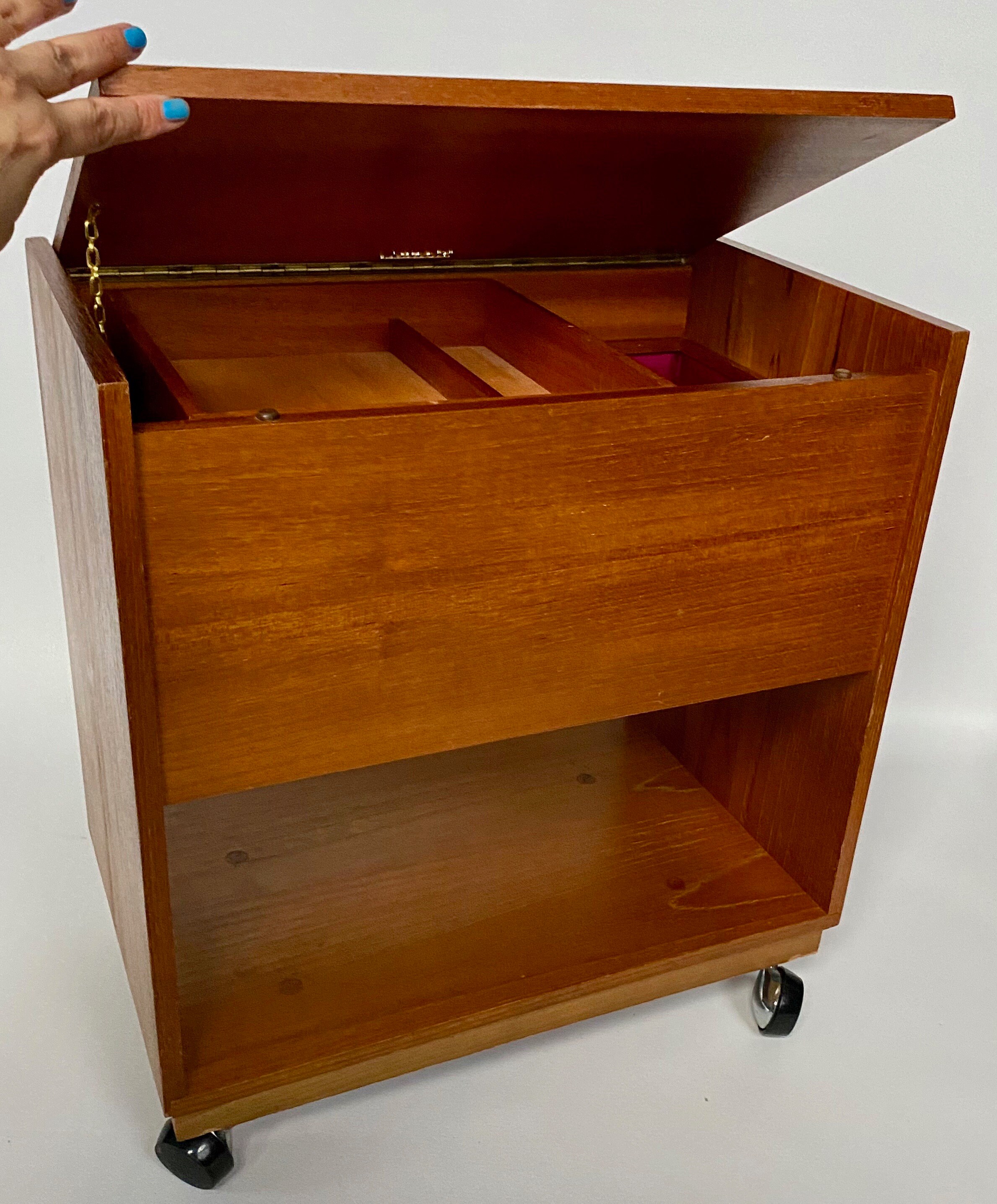 Collectable Mid Century Arnold Sewing Box Solid Teak Original - Etsy