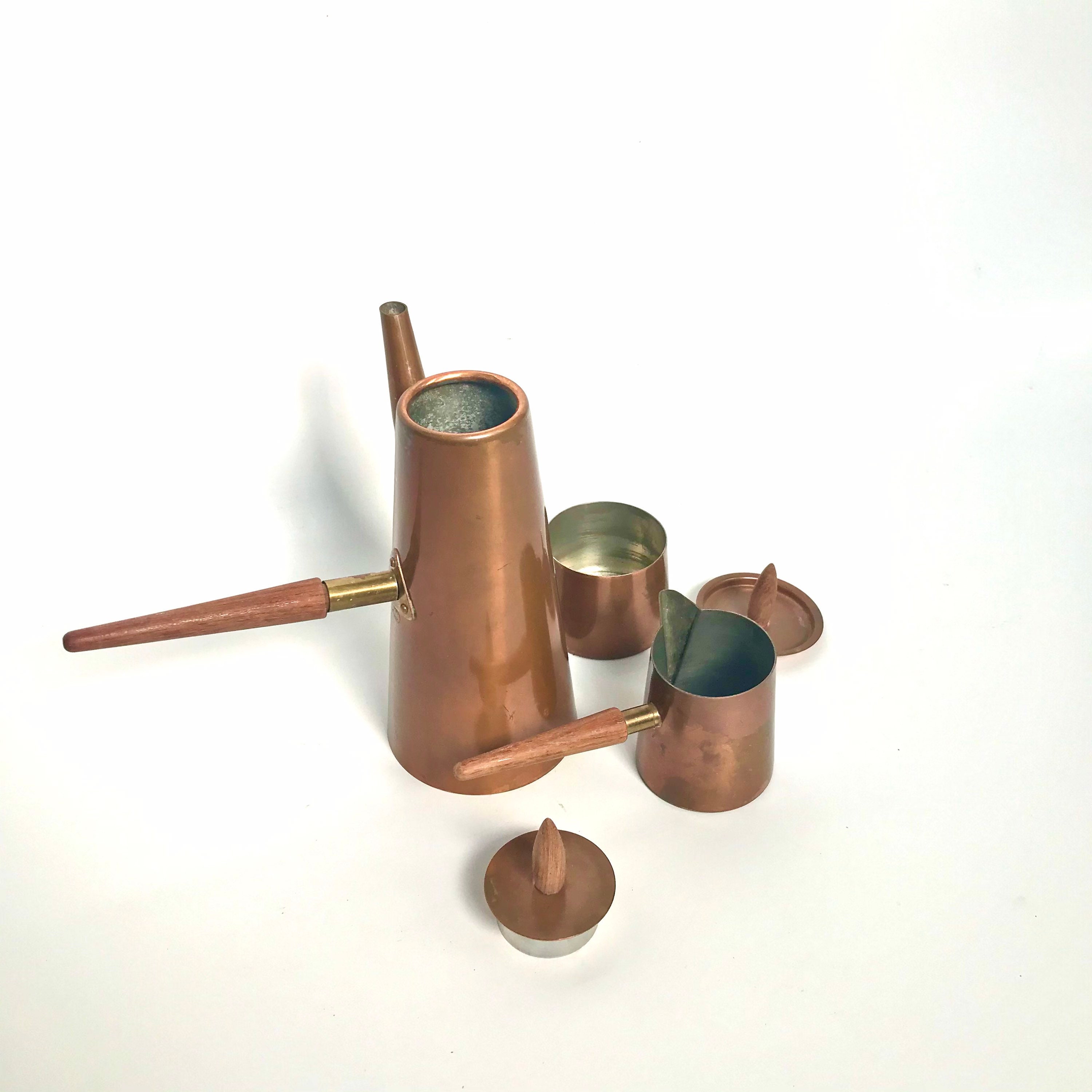 Vintage Copper Coffee Set Europe ARGV Wood/brass/copper Mid - Etsy ...