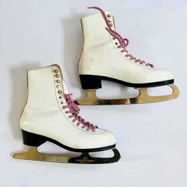White Vintage Ice Skates - Etsy
