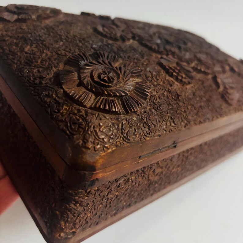 RARE Early WW2 Antique Anglo Indian Tramp Folk Art Box 1946 Memory Box ...