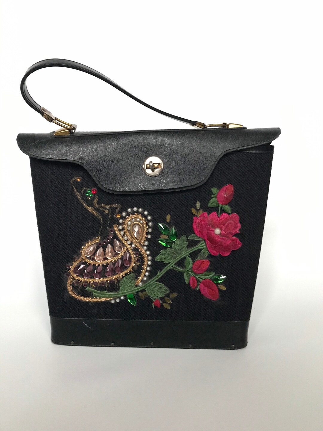 Vintage 1970s Enid Collins Style Original Kit Bag - Lovely Leather ...